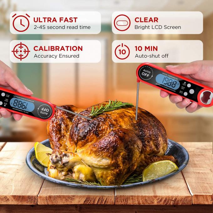 Rohs Waterproof Meat Thermometer With Cord In Chicken Oil Turkey Oven IP66